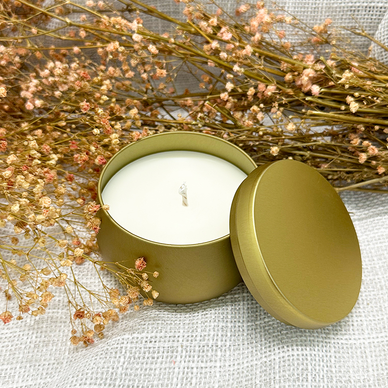 Pack 6u. Golden matte seamless tin can. – Ruta de la cera